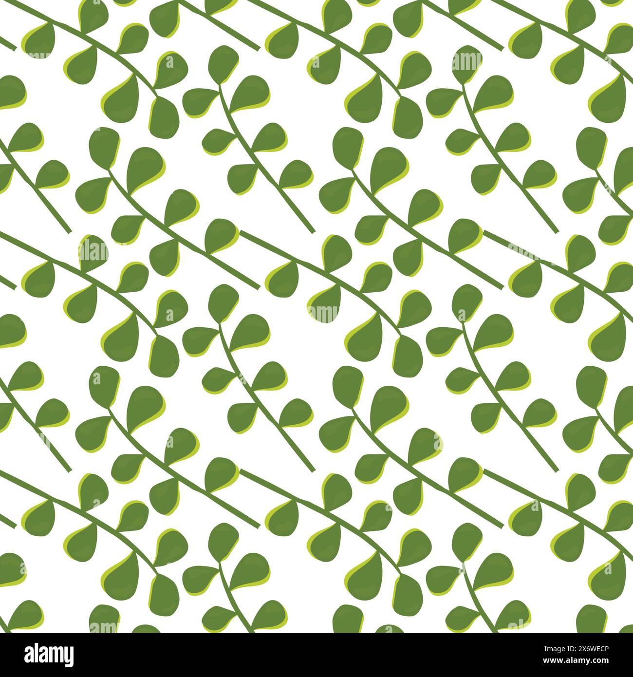 A simple twig with leaves. Floral ornament. Seamless pattern. Vector ...