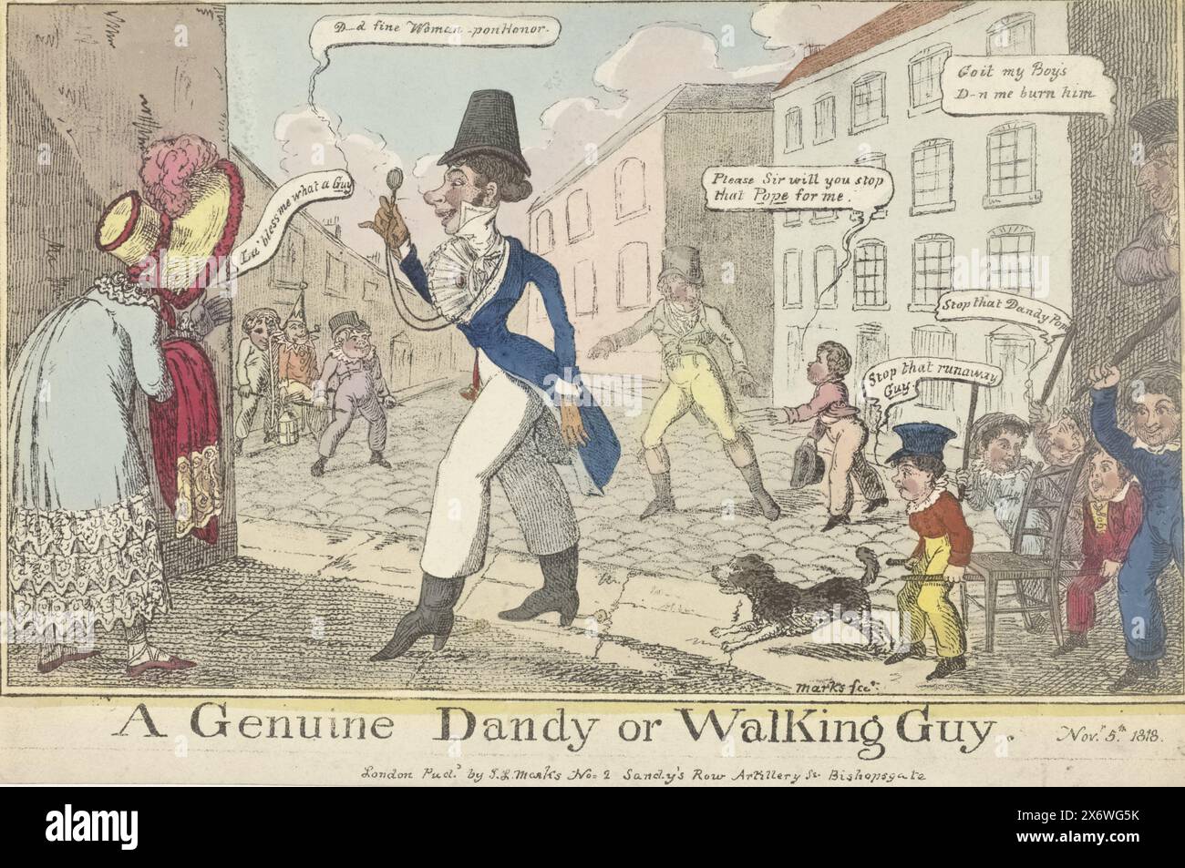 Cartoon of the dandy on Guy Fawkes Day, A Genuine Dandy or Walking Guy ...