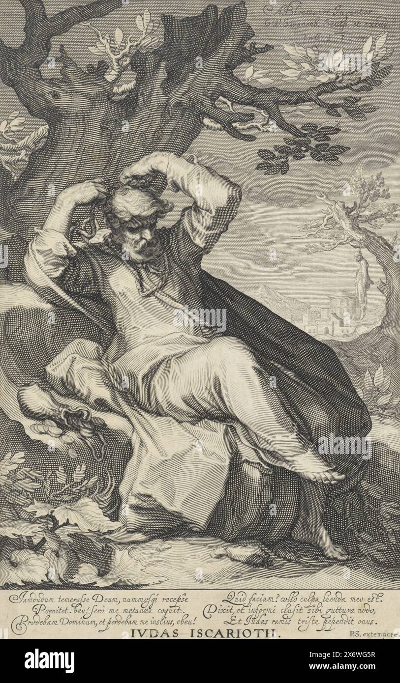 Judas Iscariot hangs himself, Iudas Iscariot (title on object), Sinners ...