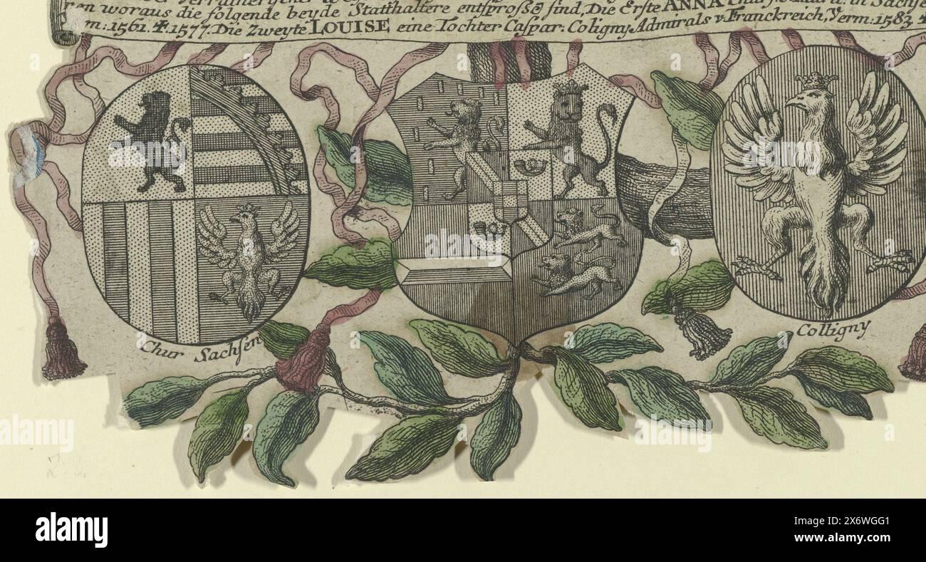 Arms of William I, Prince of Orange, Anne of Saxony and Louise de ...