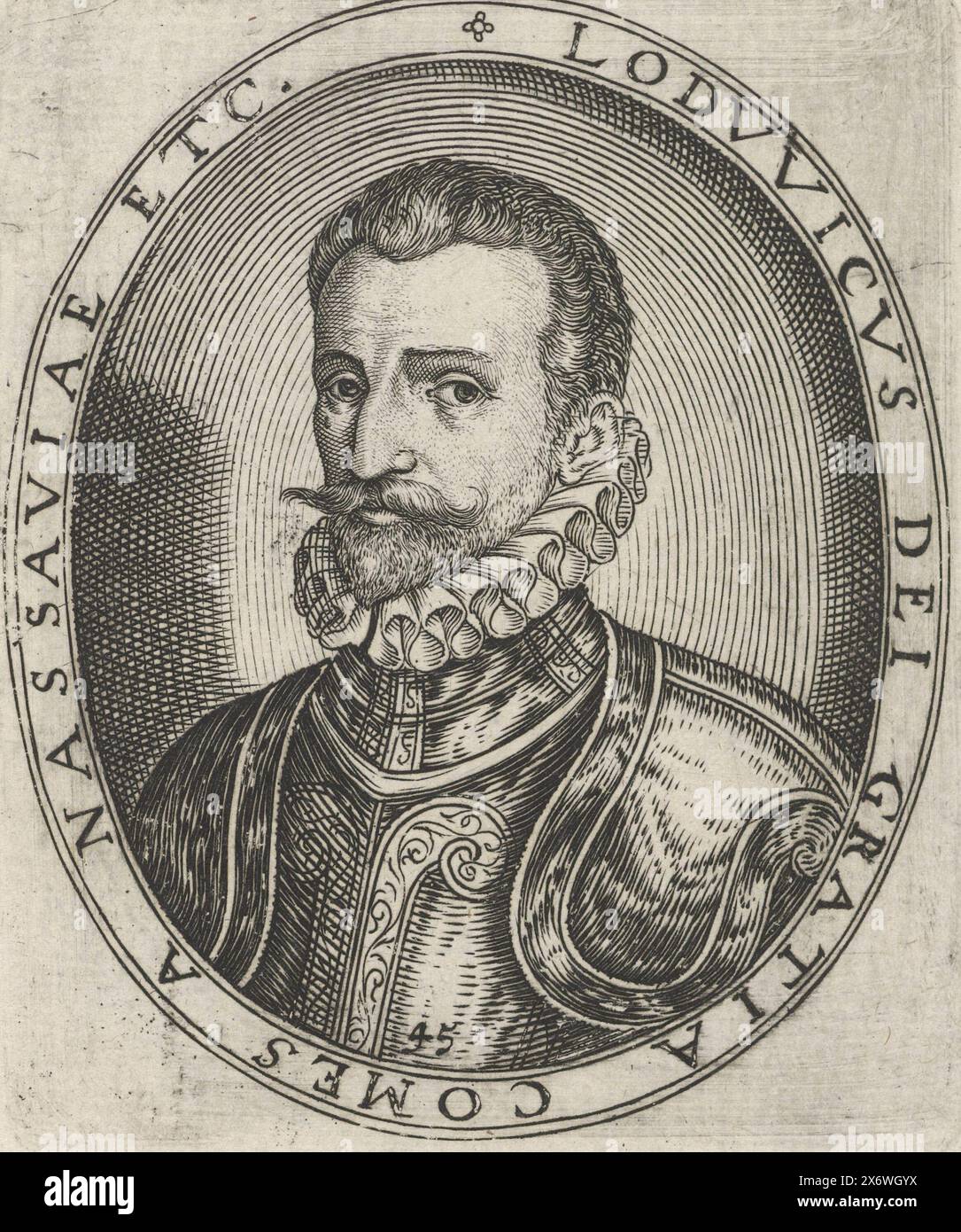 Portrait of Louis, Count of Nassau, Portrait of Louis in an oval with ...