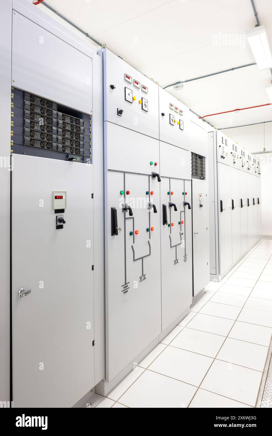 Electrical switchgear room at an electric substation Stock Photo - Alamy