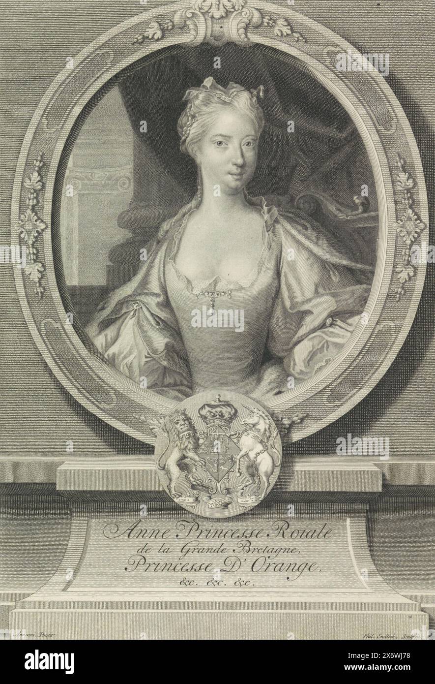 Portrait of Anna of Hanover, Portrait of Anna in an ornamented oval. In ...