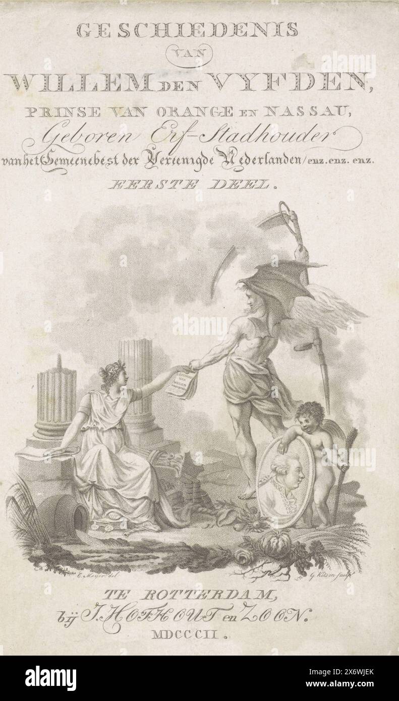 Portrait of Willem V, Prince of Orange-Nassau, Title page for: History ...