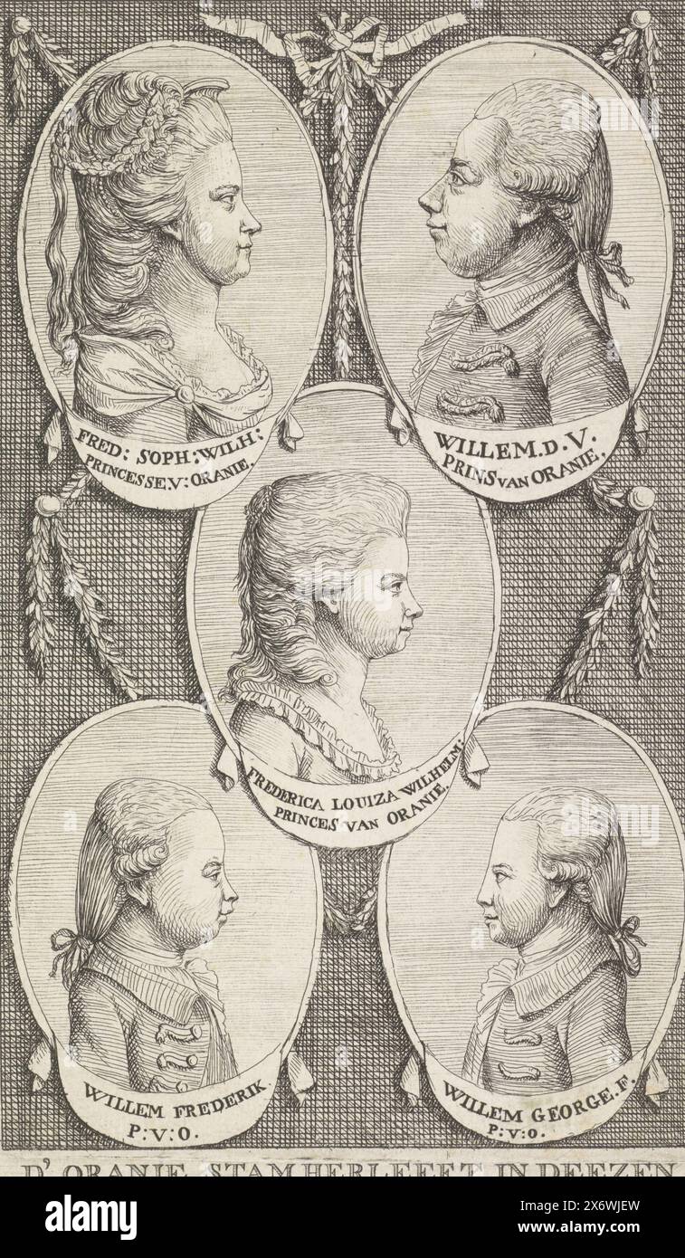 Portraits of Wilhelmina of Prussia, Willem V, Prince of Orange-Nassau ...