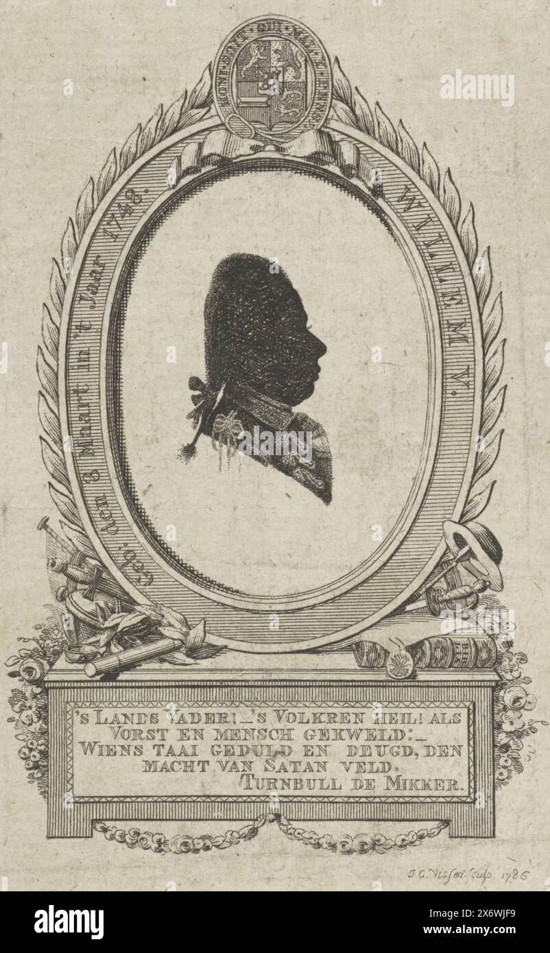 Silhouette portrait of Willem V, Prince of Orange-Nassau, Silhouette ...