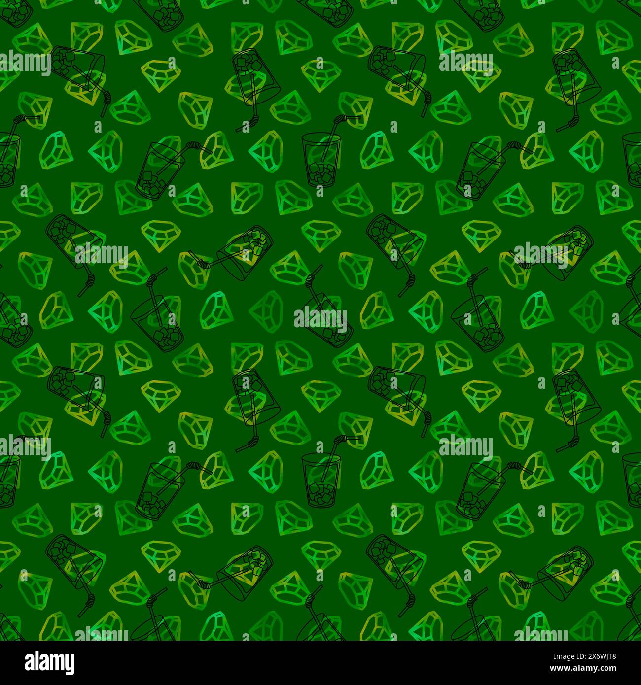 Cartoon diamonds seamless cocktails pattern for wrapping paper and ...