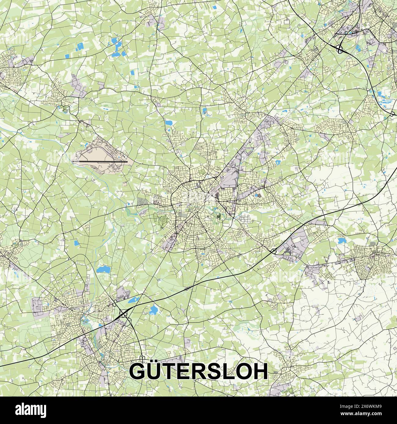 Gütersloh, Germany map poster art Stock Vector Image & Art - Alamy