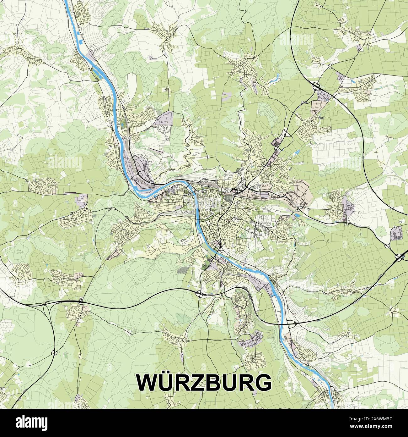 Würzburg, Germany map poster art Stock Vector Image & Art - Alamy