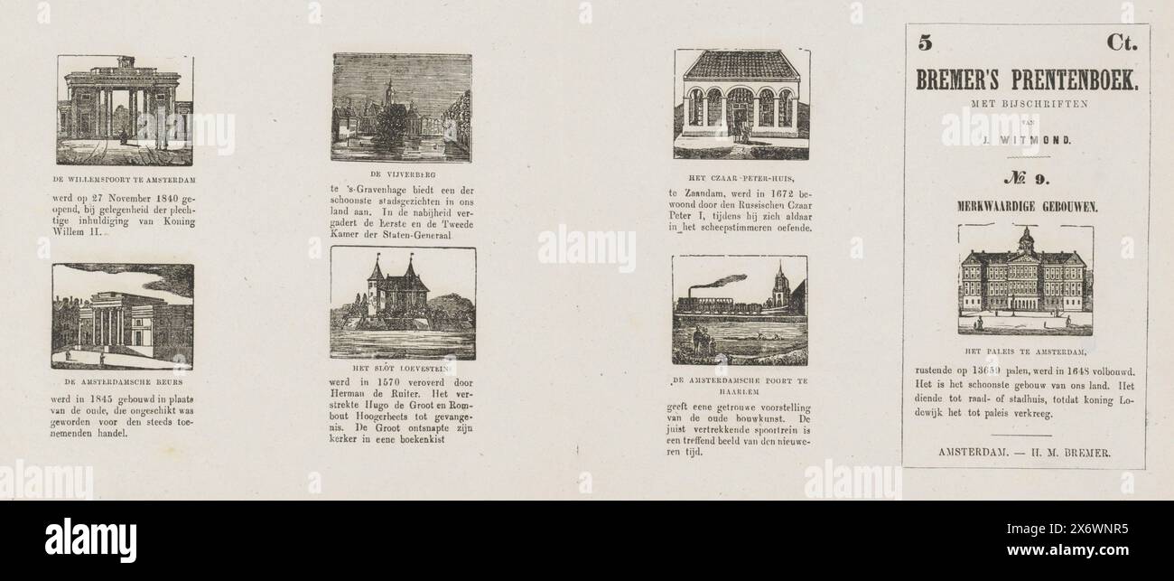 Remarkable buildings (title on object), Bremer's picture book, with ...