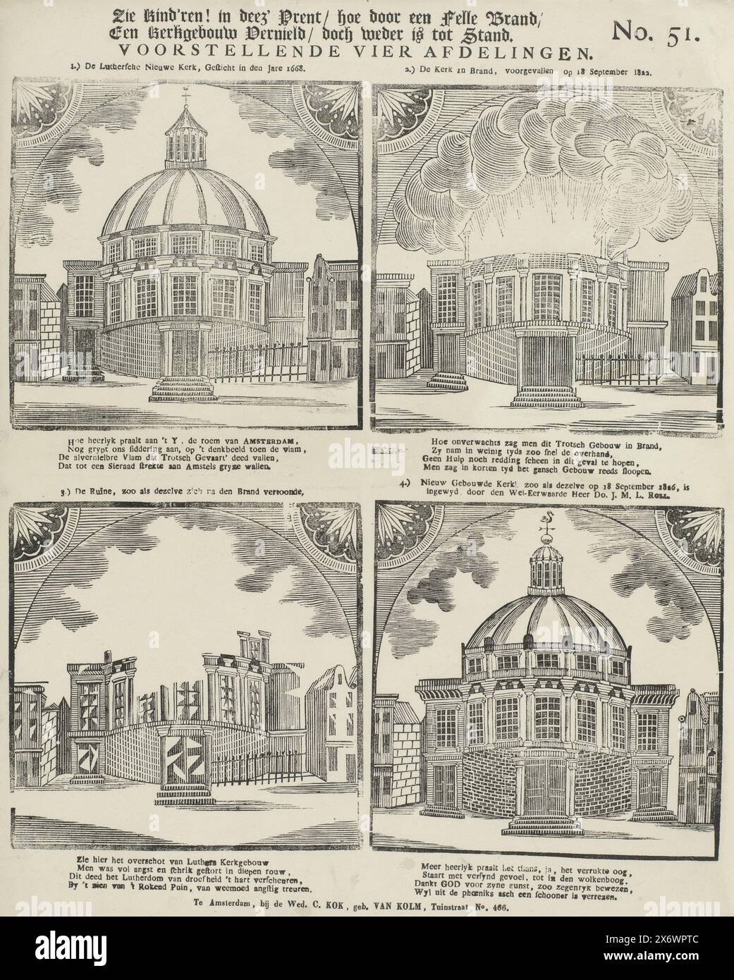 See children! in this print, how a church building was destroyed by a ...