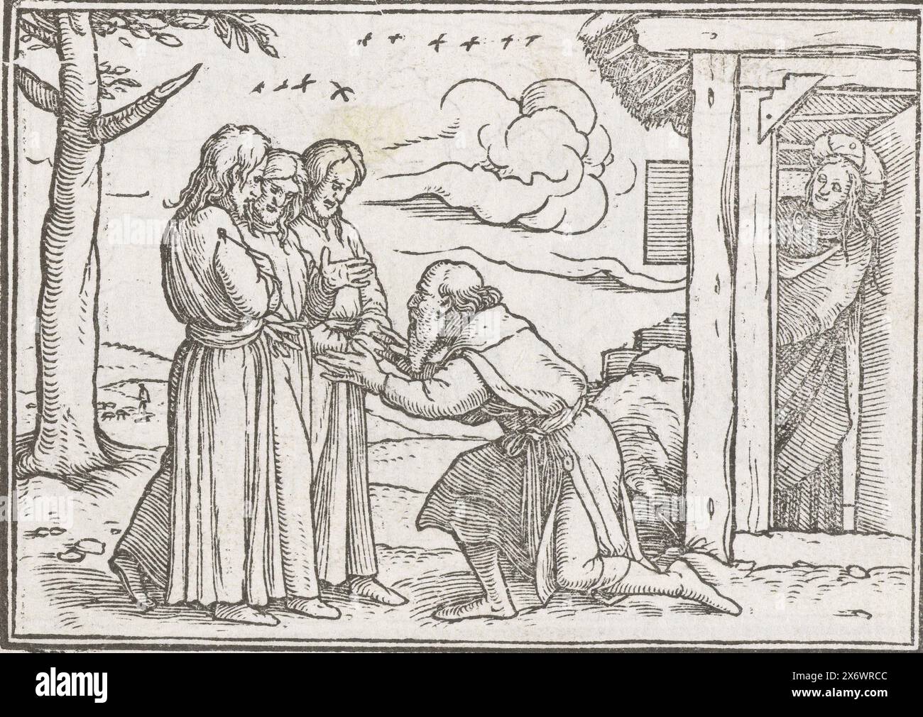 Abraham and the three angels, Abraham welcomes the three angels to his ...