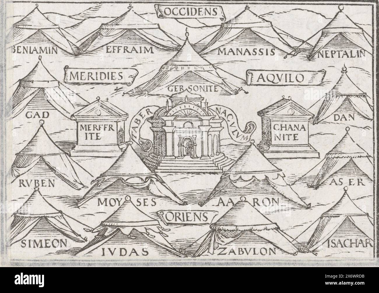 Tent camp of the tribes of Israel, Tent camp of the Israelites with the ...