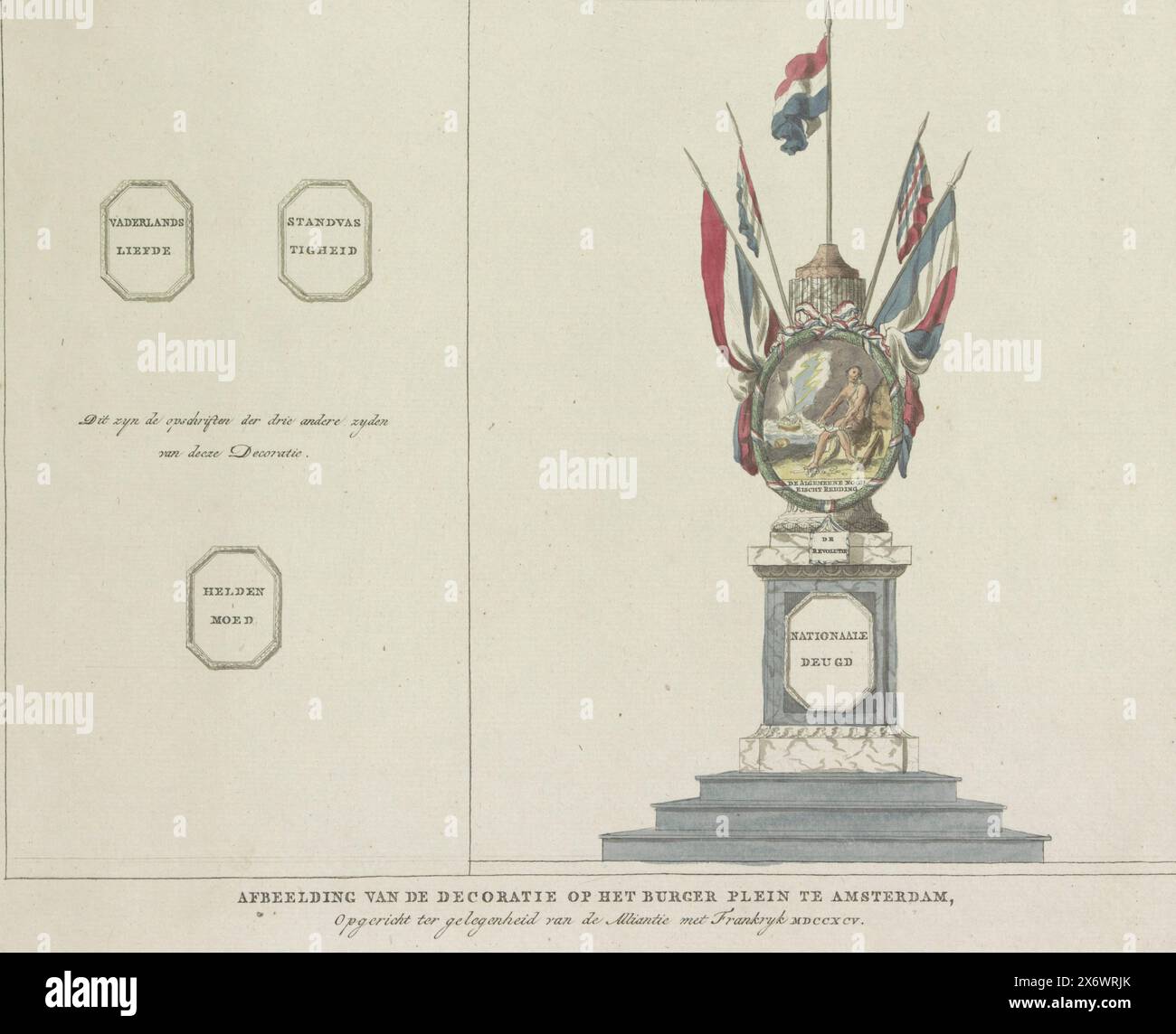 The Revolution, decoration on the Koningsplein, 1795, Image of the ...