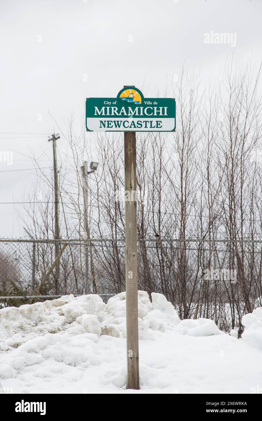 Welcome to Newcastle side of Miramichi sign in New Brunswick, Canada ...