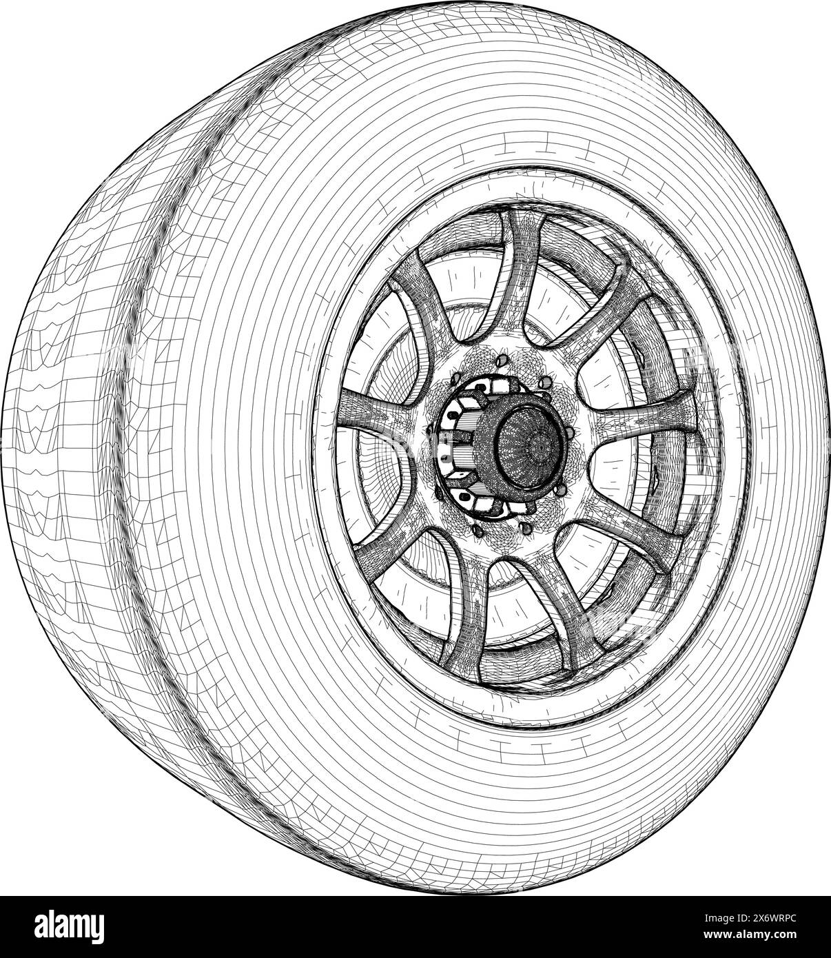 Car Wheel Rim Hub Tire Vector. Illustration Isolated On White ...