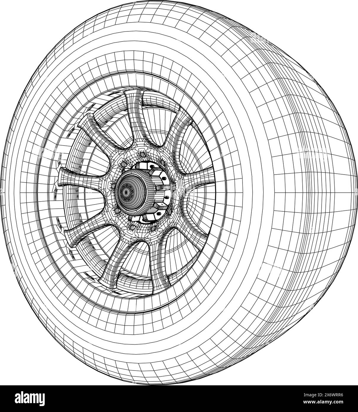 Car Wheel Rim Hub Tire Vector. Illustration Isolated On White ...