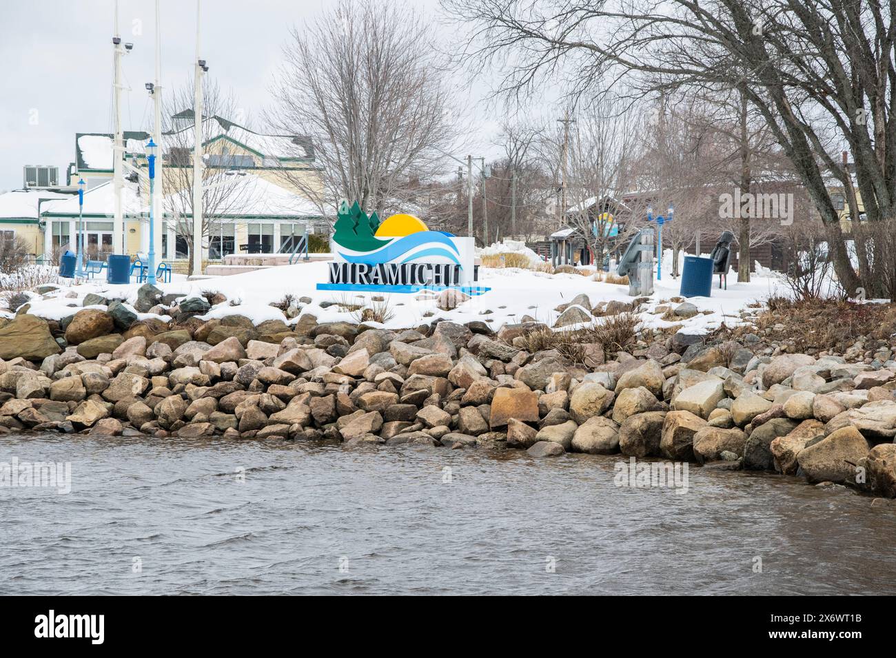 Welcome to Miramichi sign at Waterford Green park in New Brunswick ...