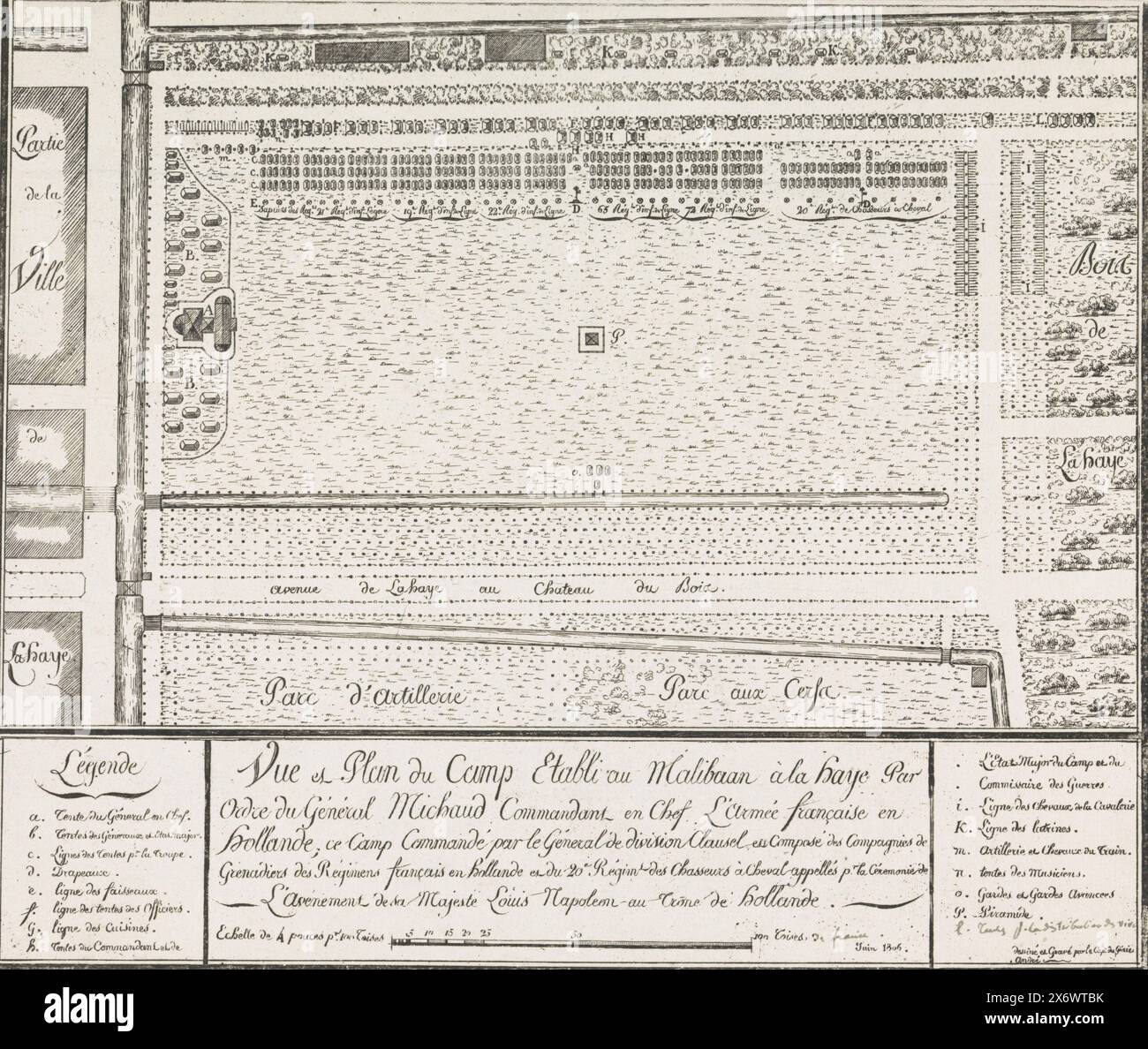Map of the army camp on the Koekamp for the reception of Louis Napoleon ...