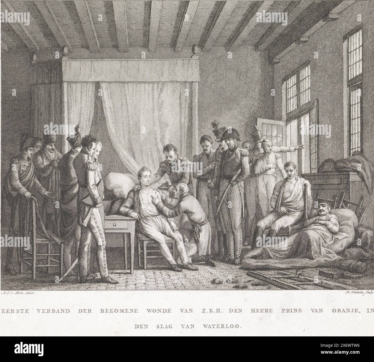 Care of the wounded Prince of Orange, 1815, First dressing of the ...