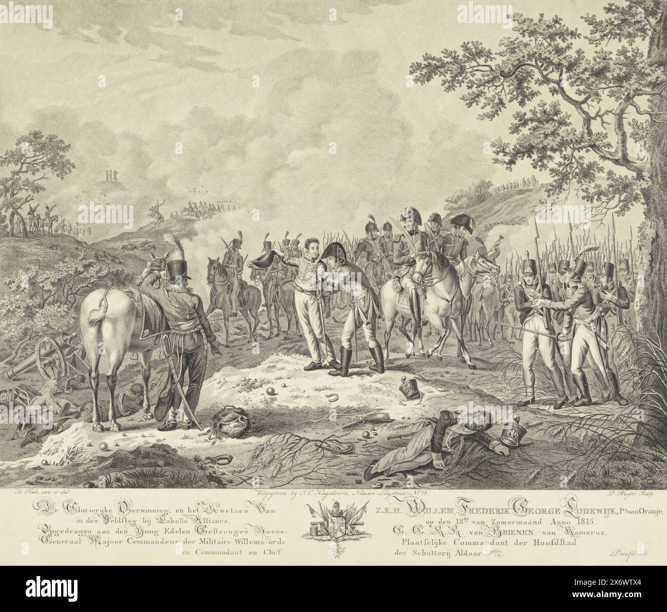 The wounded Prince of Orange during the victory at the Battle of ...