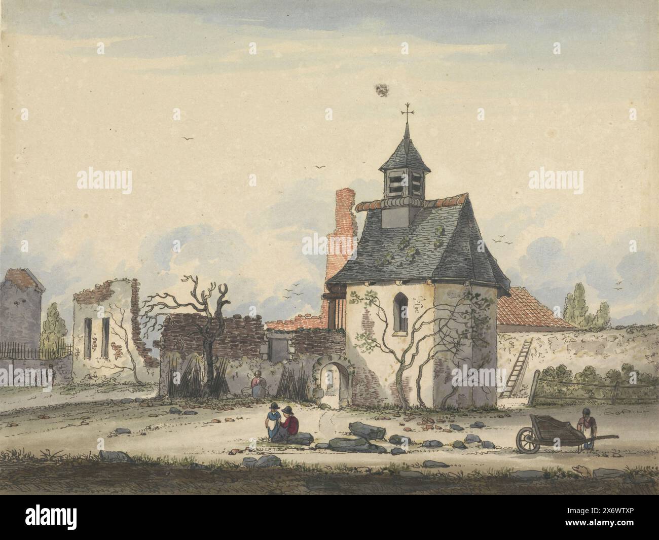 Ruin of Hougoumont, Seven plates of Waterloo and surroundings (series ...