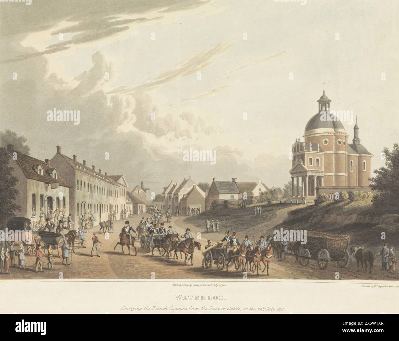 Disposal of French guns through Waterloo, Waterloo. Conveying the ...