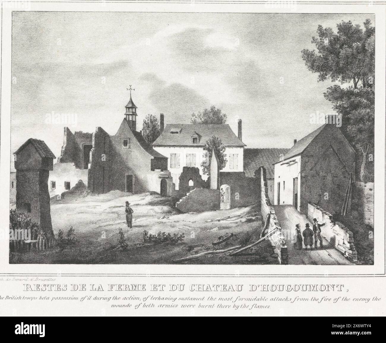 Ruin of the farm of Hougoumont, Restes de la farm et du chateau d ...