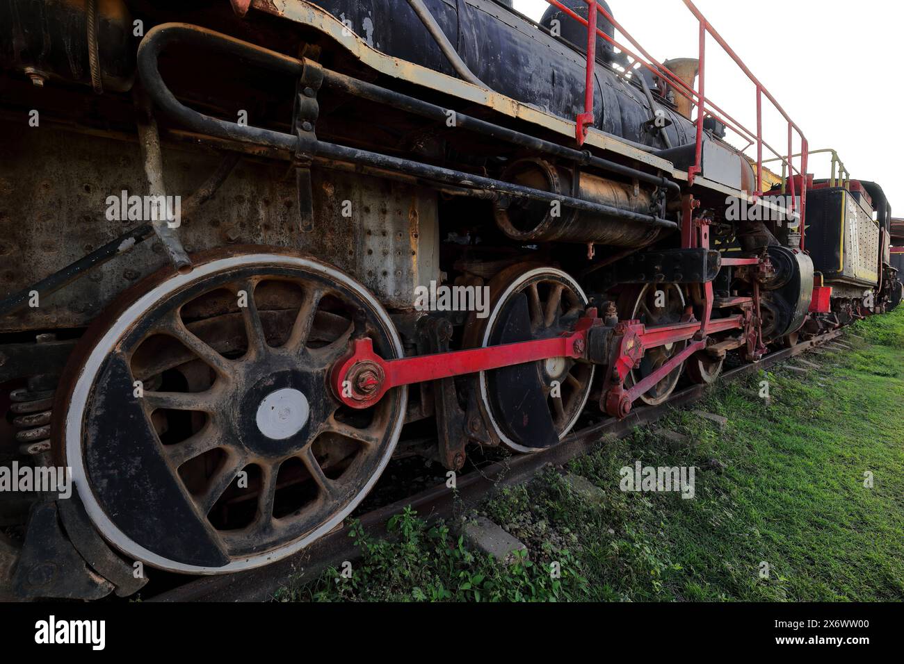 290 Old steam locomotives with tenders, after long-term duty on the ...