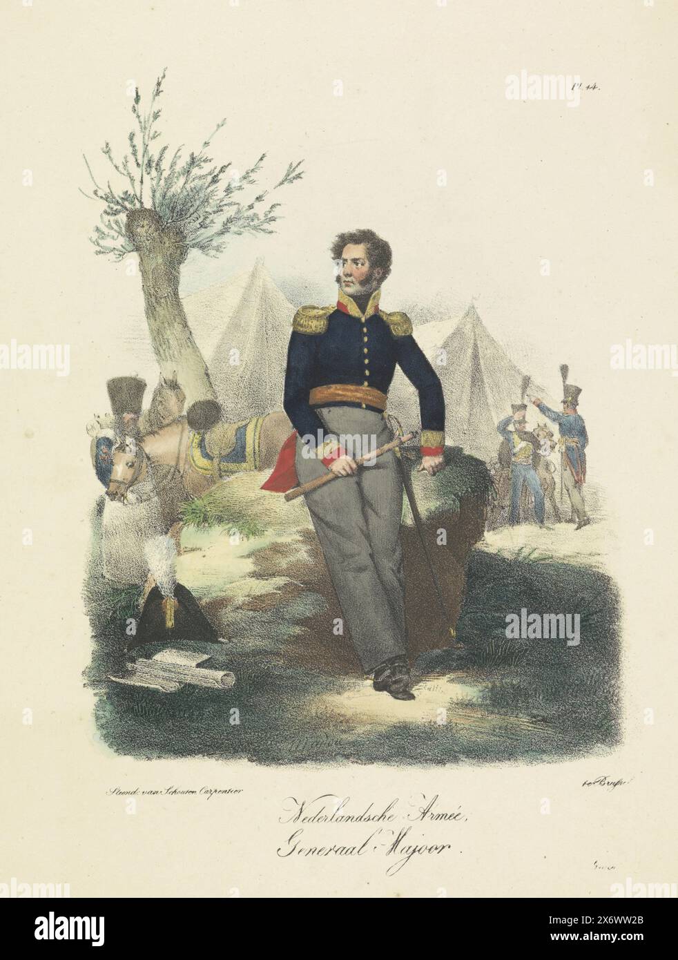 Major General, 1820-1825, Dutch Army, Major General (title on object ...