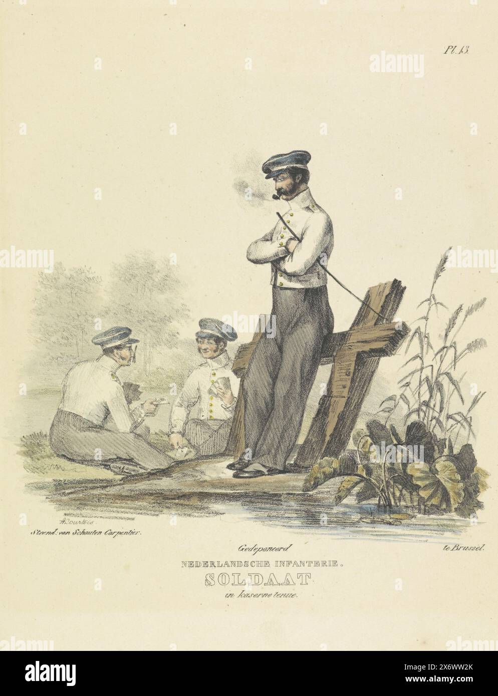 Soldier in barracks uniform, 1820-1825, Dutch Infantry. Soldier in ...