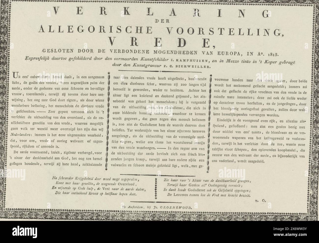 Declaration to the Allegory of the Second Peace of Paris, 1815 ...