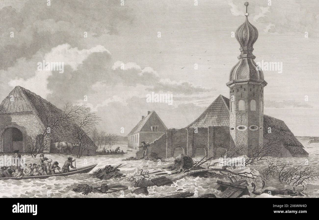 Ooy Castle threatened by the water, 1820, Dangerous condition of the ...