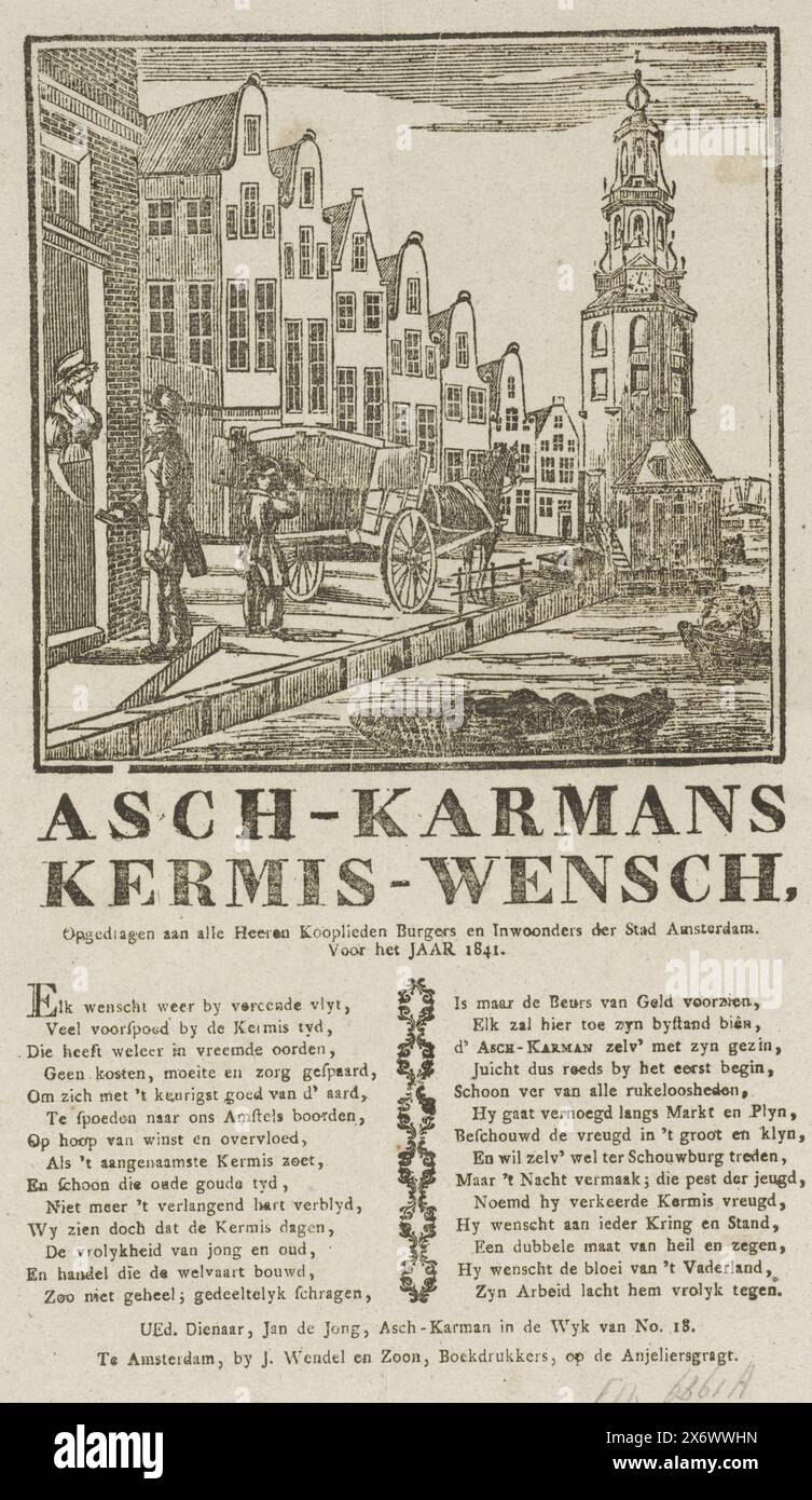 Fair print of the Amsterdam ash cart men for the year 1841, Asch ...