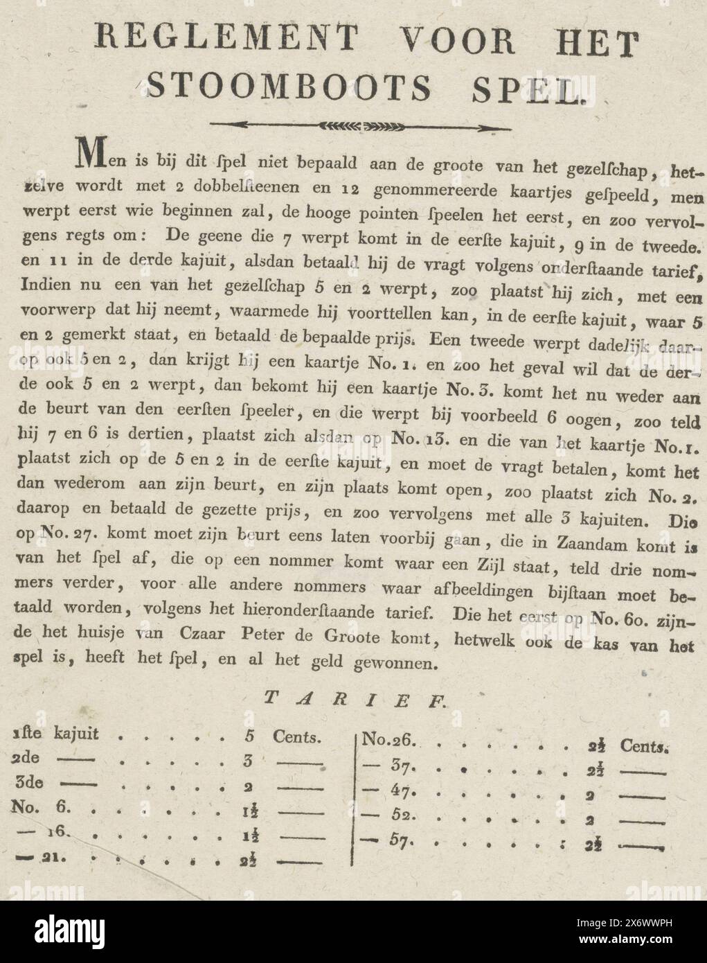 Rules for the Steamboat Game, ca. 1823-1829, Regulations for the ...