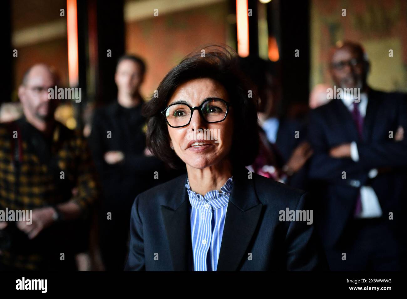 French Culture Minister Rachida Dati looks on during a visit with ...