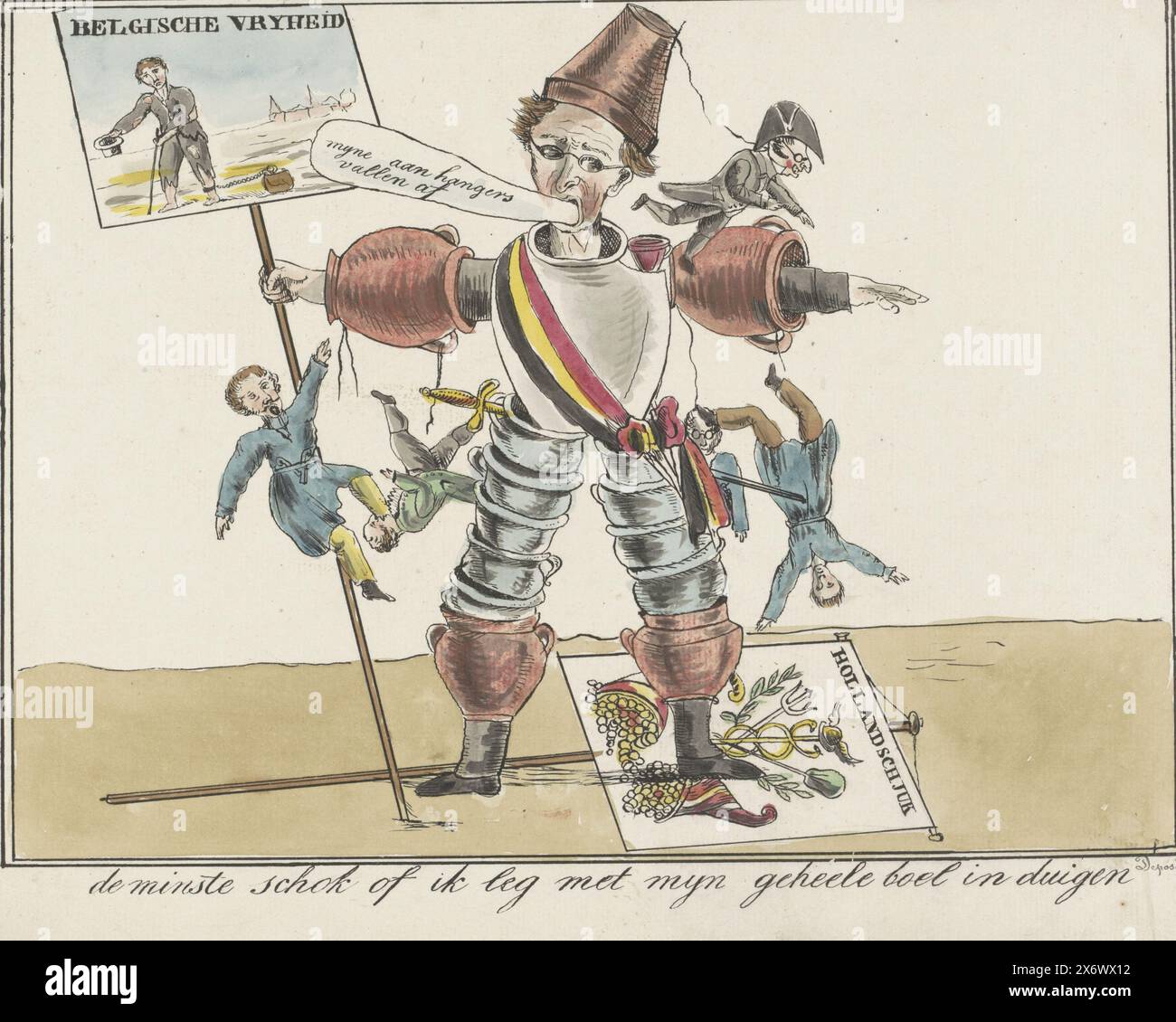Cartoon on De Potter, ca. 1830, Cartoon on De Potter, leader of the ...