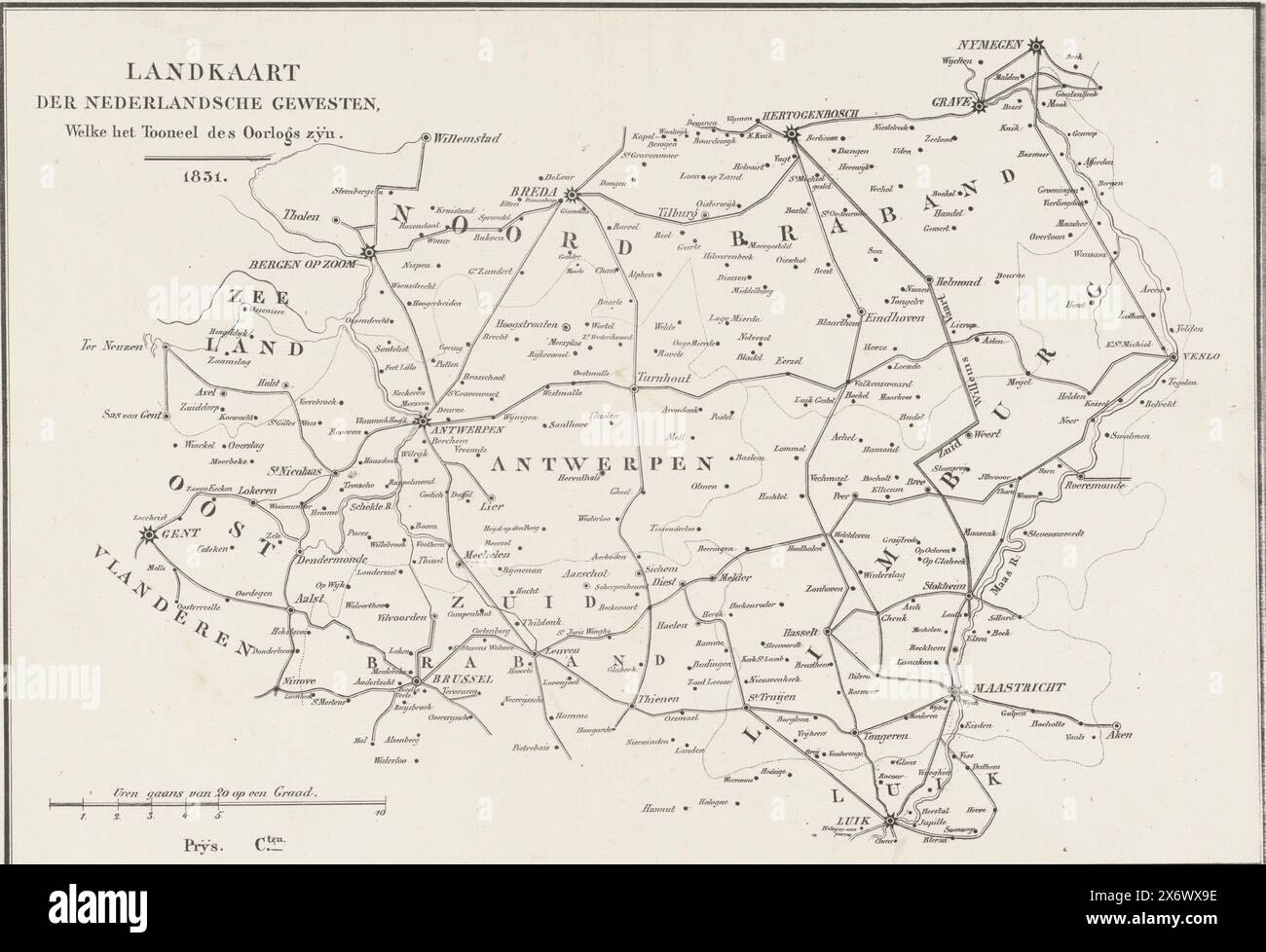 Map of the war zone, 1831, Map of the Dutch Regions, which are the ...