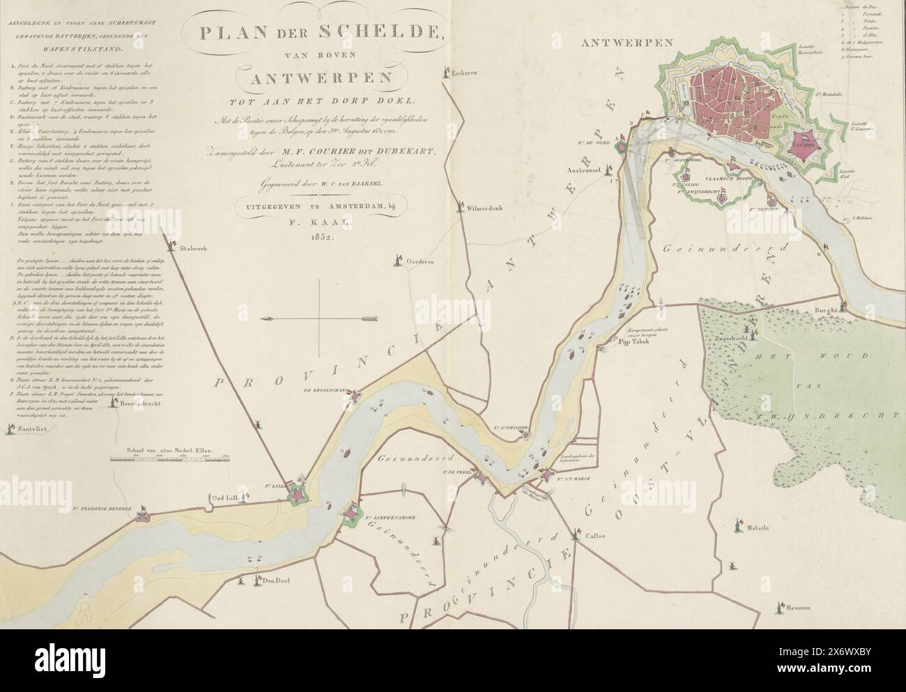 Map of the Scheldt with the positions of Dutch warships, 1831, Plan der ...
