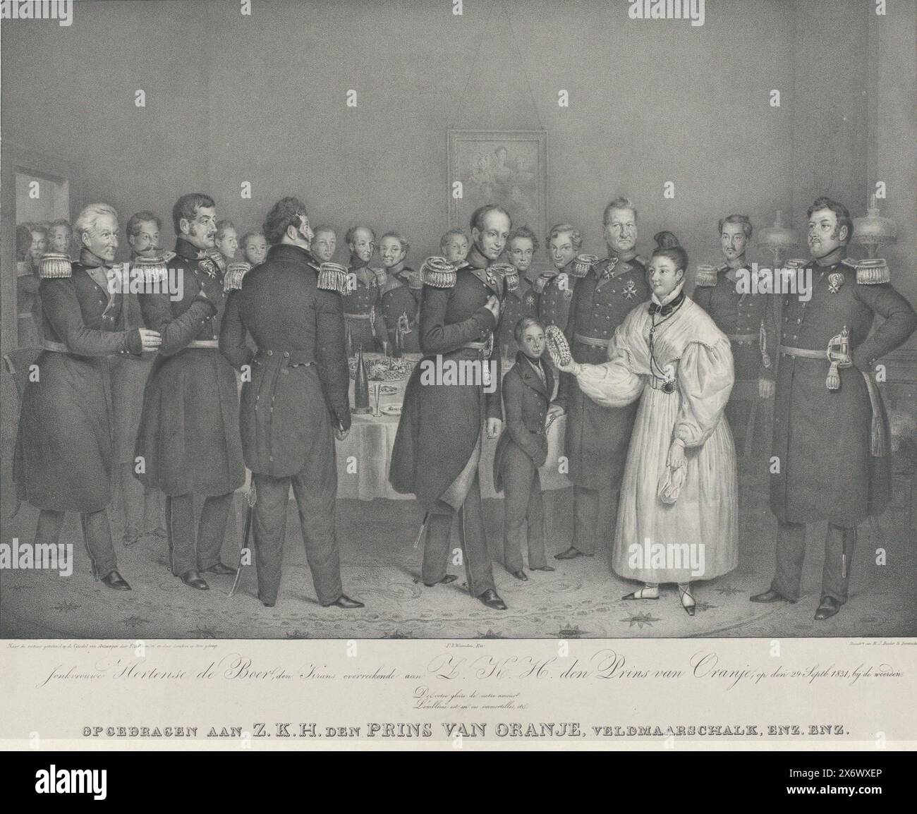 Presentation of the immortelle wreath by Lady Hortense de Boer to the ...