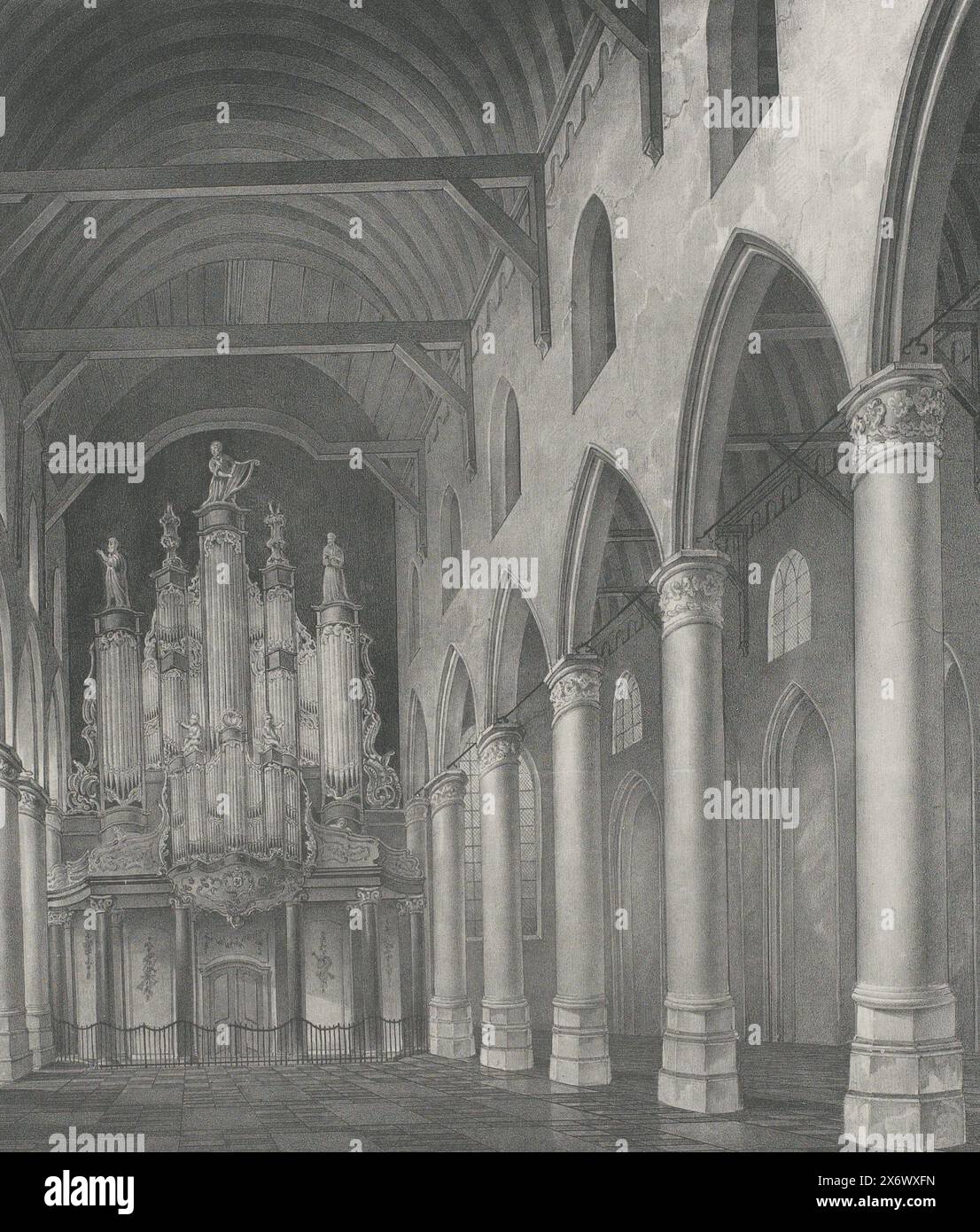 Interior of the St. Lievens Monster Church in Zierikzee, before the ...
