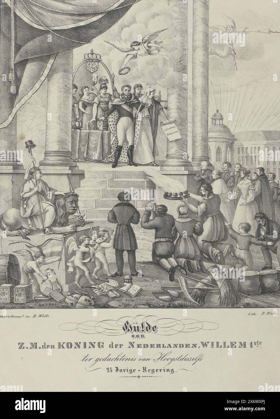 Allegory on the twenty-five year anniversary of King William I, 1838 ...