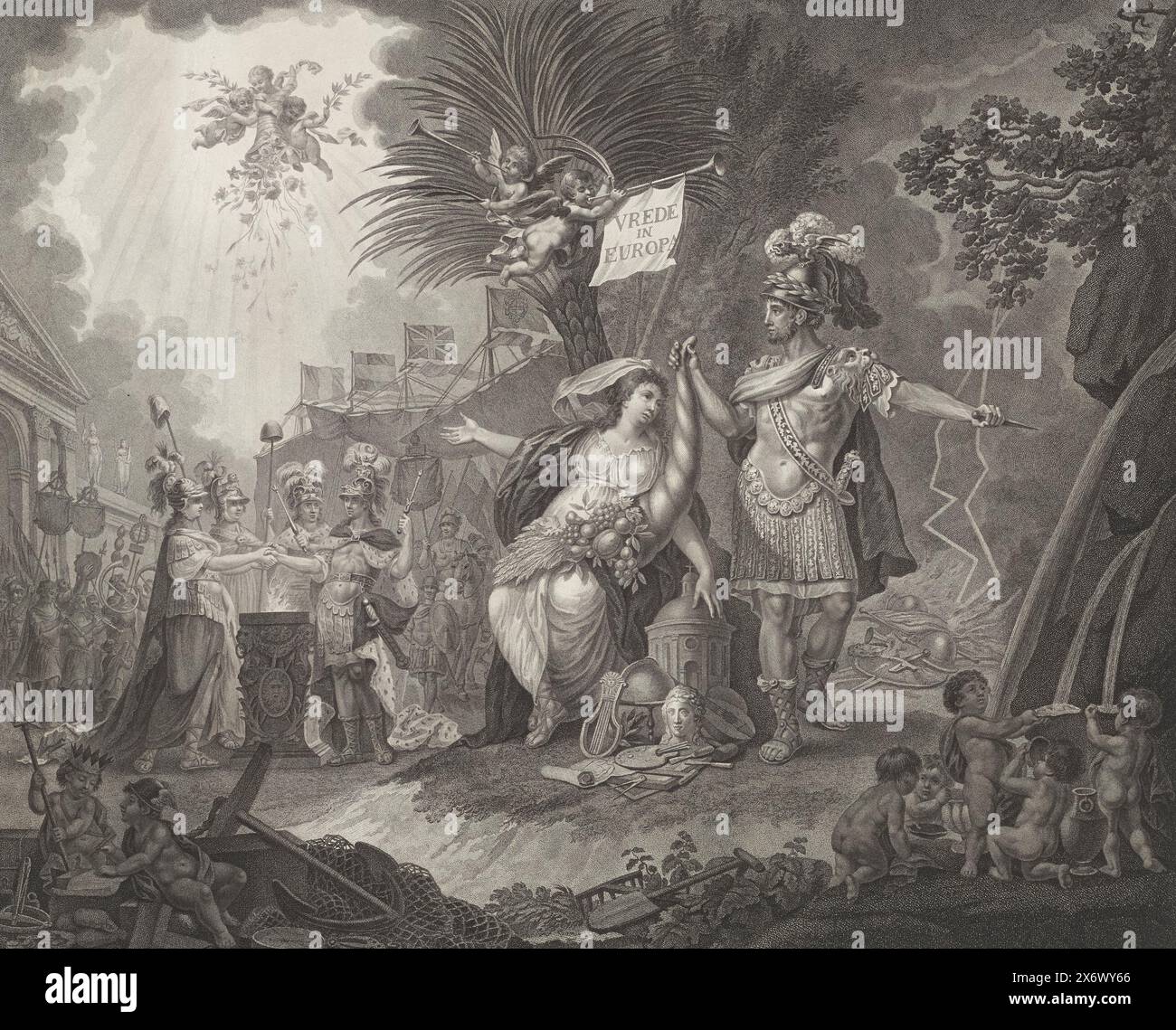Allegory of the Peace of Amiens, 1802, Peace in Europe (title on object ...