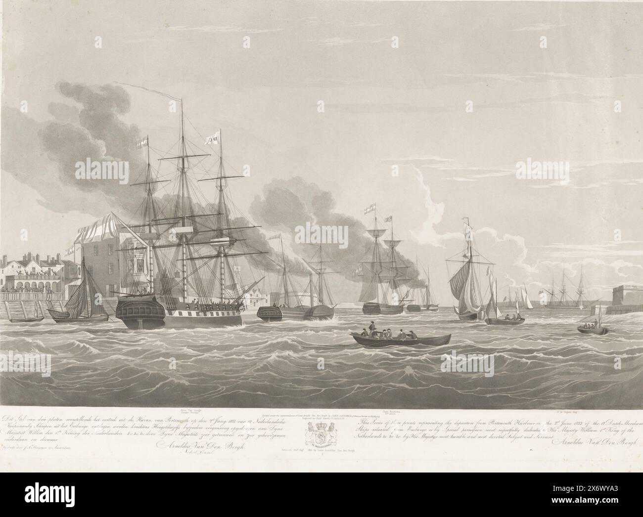 Departure of twelve Dutch merchant ships from the port of Portsmouth ...