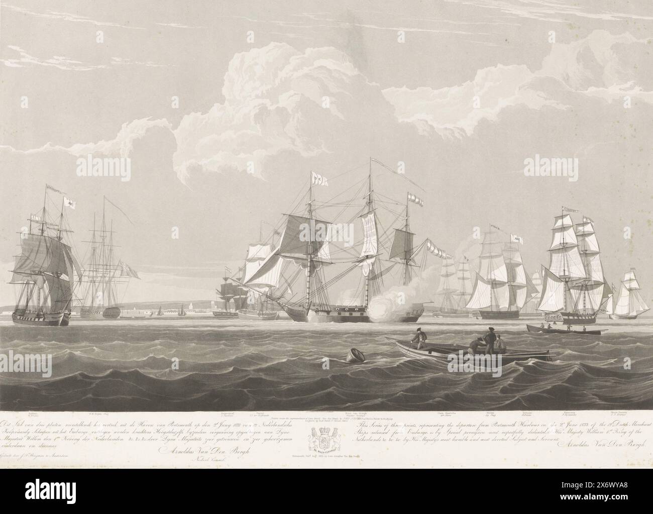 Departure of twelve Dutch merchant ships from the port of Portsmouth ...