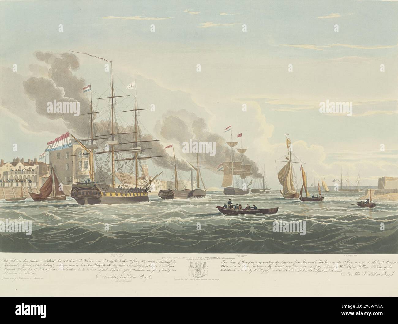 Departure of twelve Dutch merchant ships from the port of Portsmouth ...