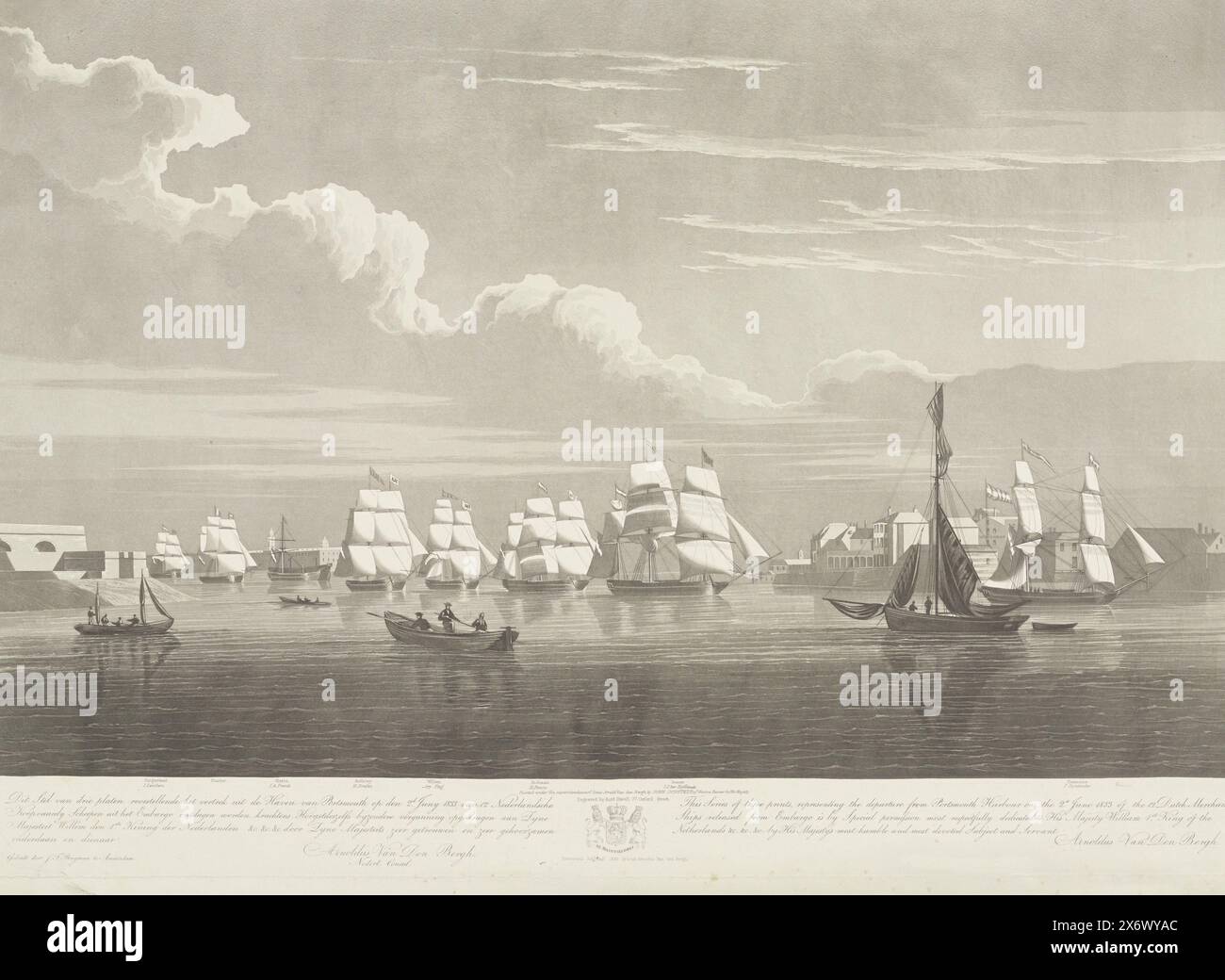 Departure of twelve Dutch merchant ships from the port of Portsmouth ...