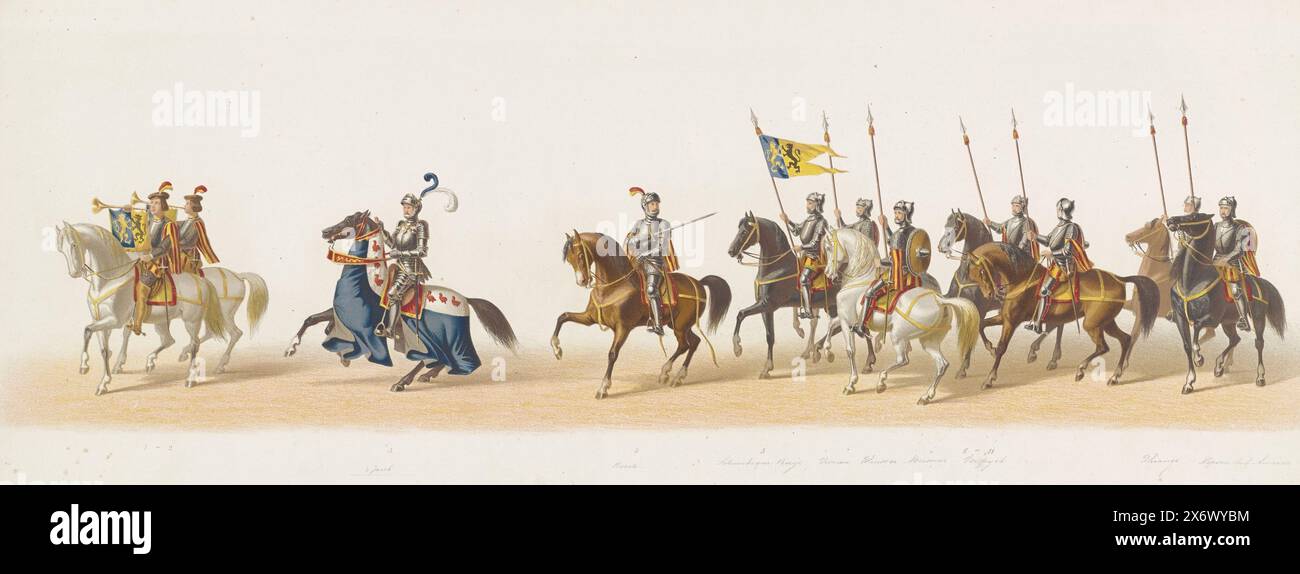 Delft parade of 1873 (first plate), Costumed parade held by the members ...