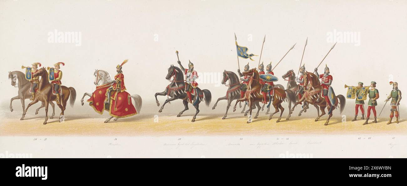 Delft parade of 1873 (third plate), Costumed parade held by the members ...