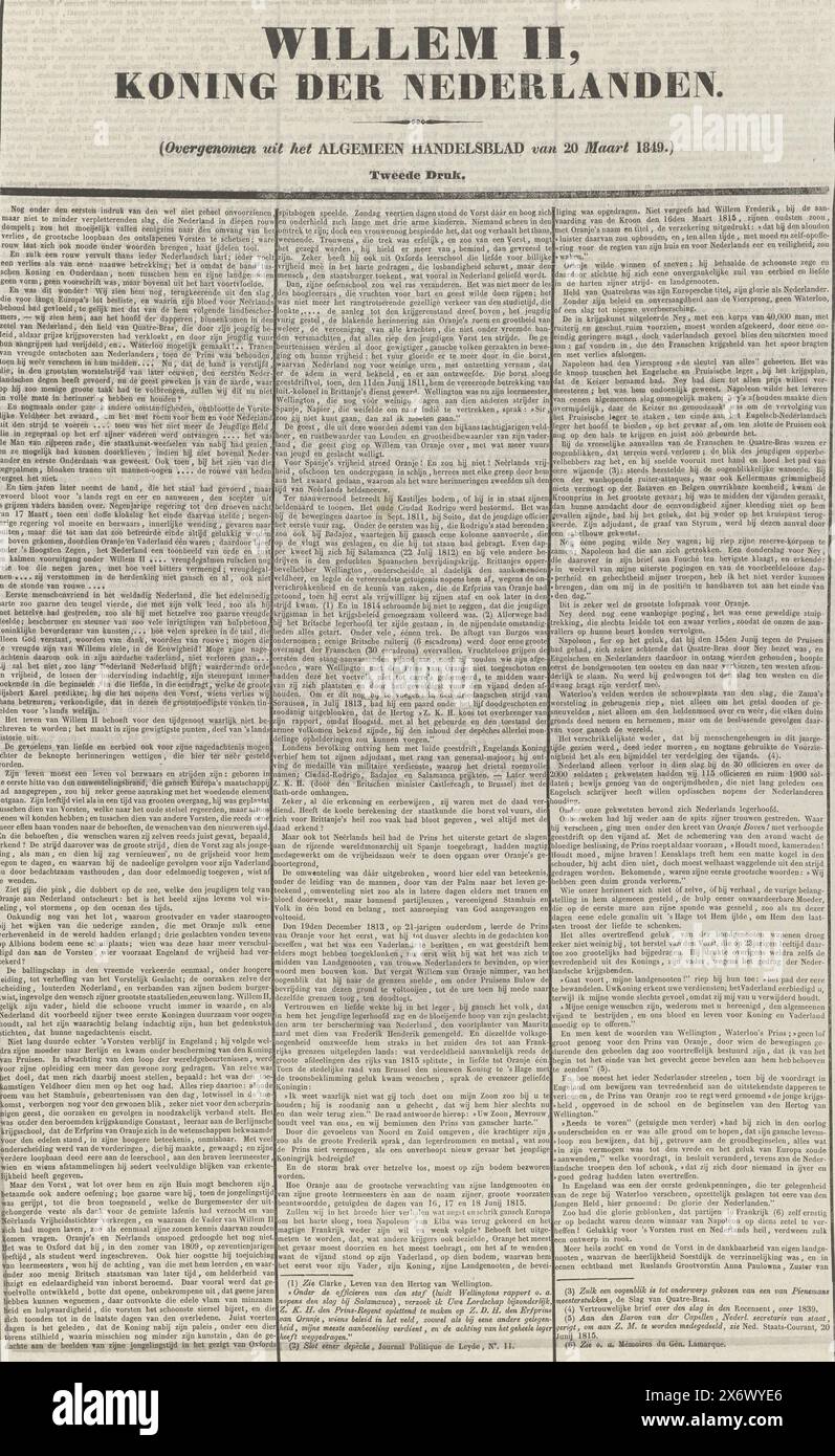 William II, King of the Netherlands. (Taken from the Algemeen ...